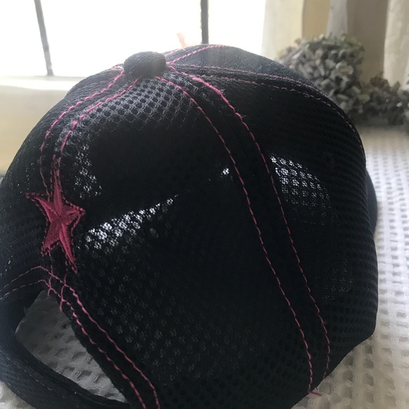 Accessories | Nwt Pink And Black Star Baseball Cap Mesh Sides | Poshmark